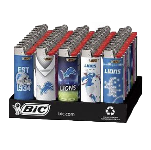 LIGHTER BIC LARGE 50PK+3 DETROIT LIONS – US 1 WHOLESALE
