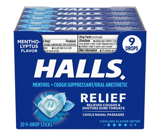 HALLS COUGH DROPS MENTHOL 21CT – US1Wholesale